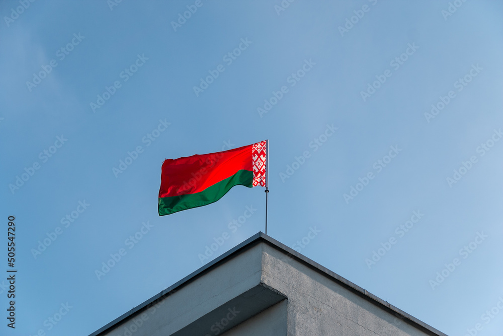 Flag of Belarus. This is the official state symbol of Belarus. Approved ...