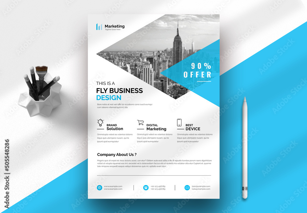 Minimal Business Flyer Stock Template | Adobe Stock