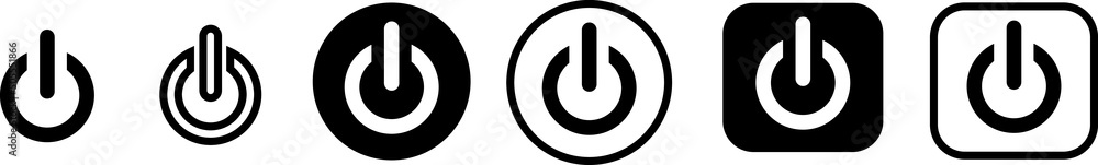 Vector set of black and white shut off and shut on buttons Stock Vector ...