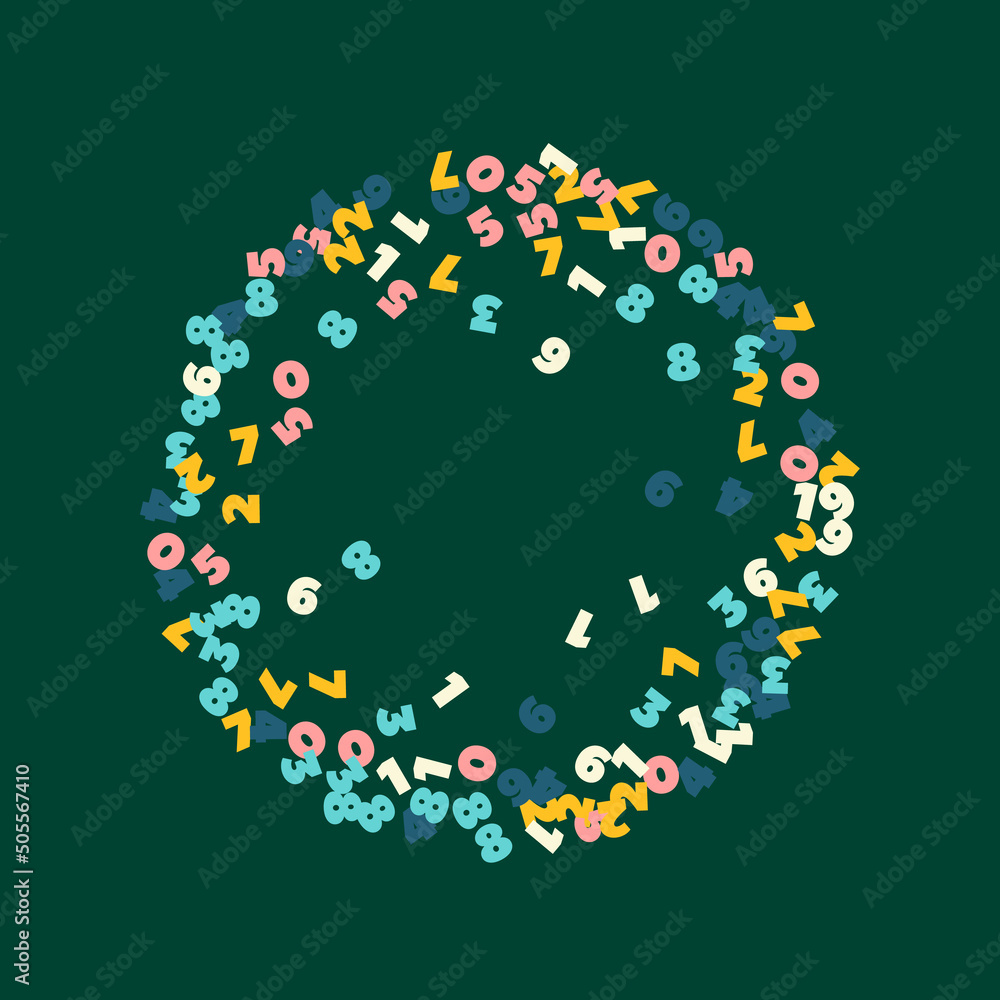Falling pastel numbers. Math study concept with flying digits ...