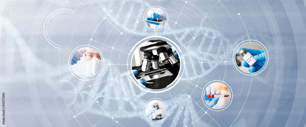 Various photos Medical healthcare science research and development ...