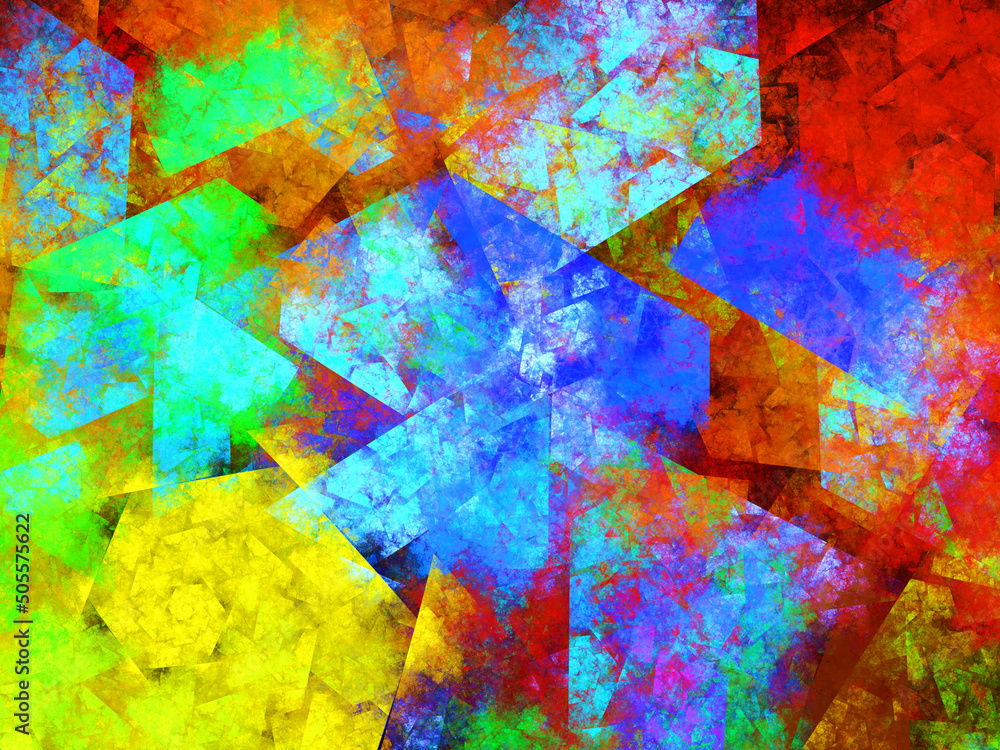 Imagen de arte fractal digital compuesta de figuras geométricas ...