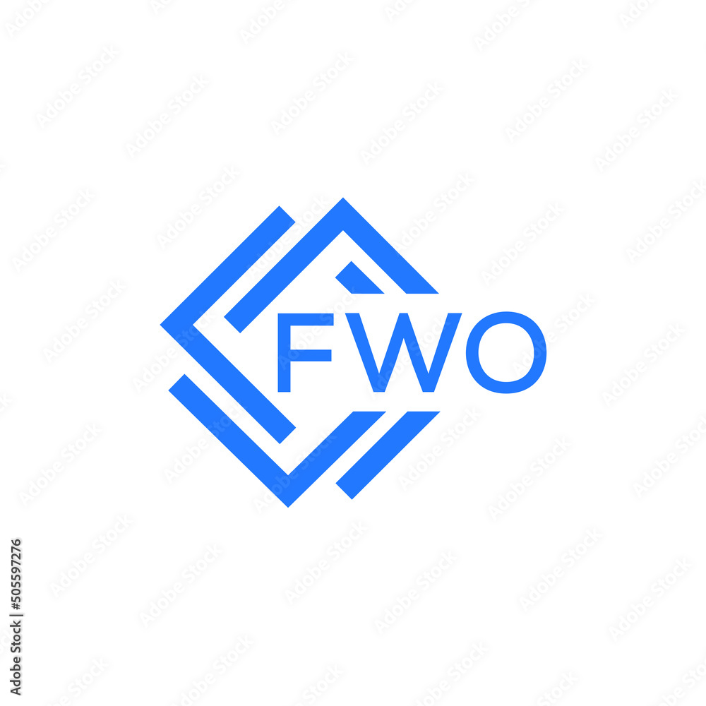FWO letter logo design on white background. FWO creative initials ...