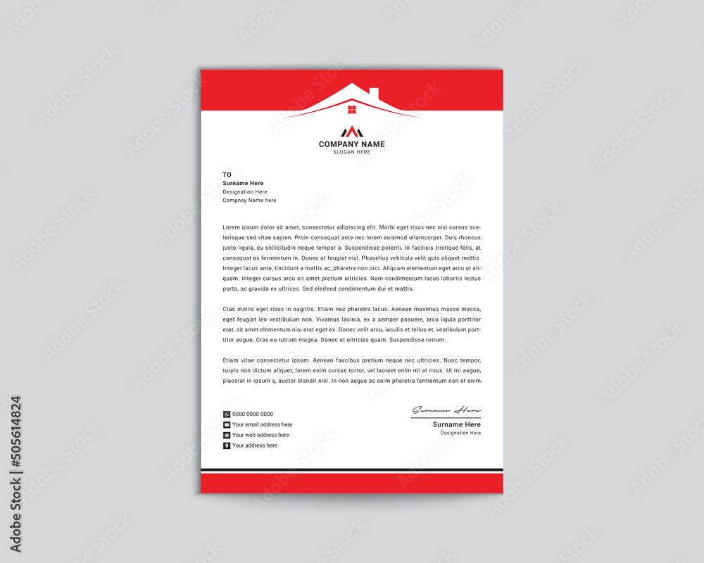 Real Estate Letterhead Design template. Multipurpose Professional ...