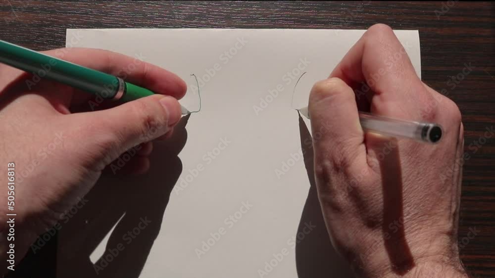 drawing with both hands at the same time as an exervise to be ...