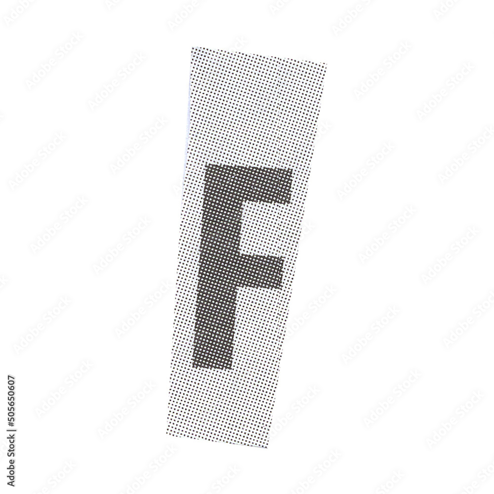 letter f magazine cut out font, ransom letter, isolated collage ...