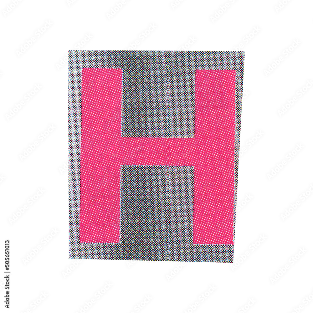 letter h magazine cut out font, ransom letter, isolated collage ...