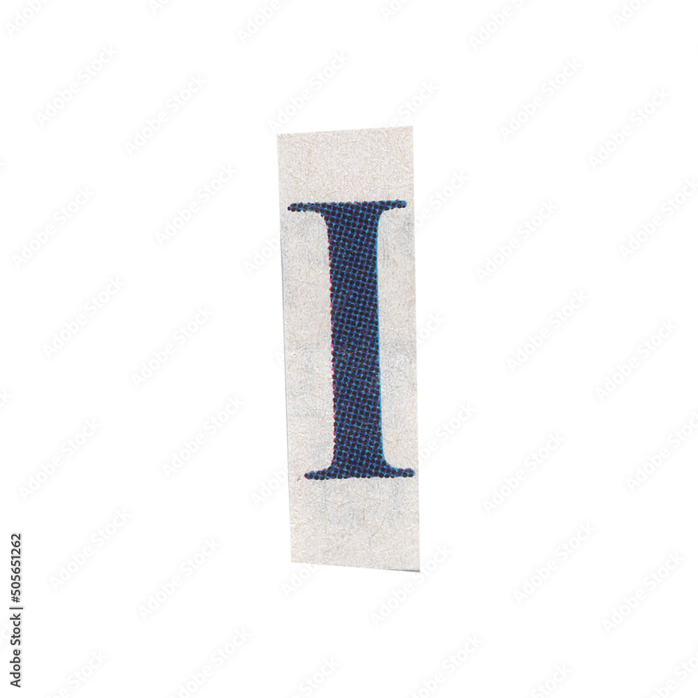 letter i magazine cut out font, ransom letter, isolated collage ...