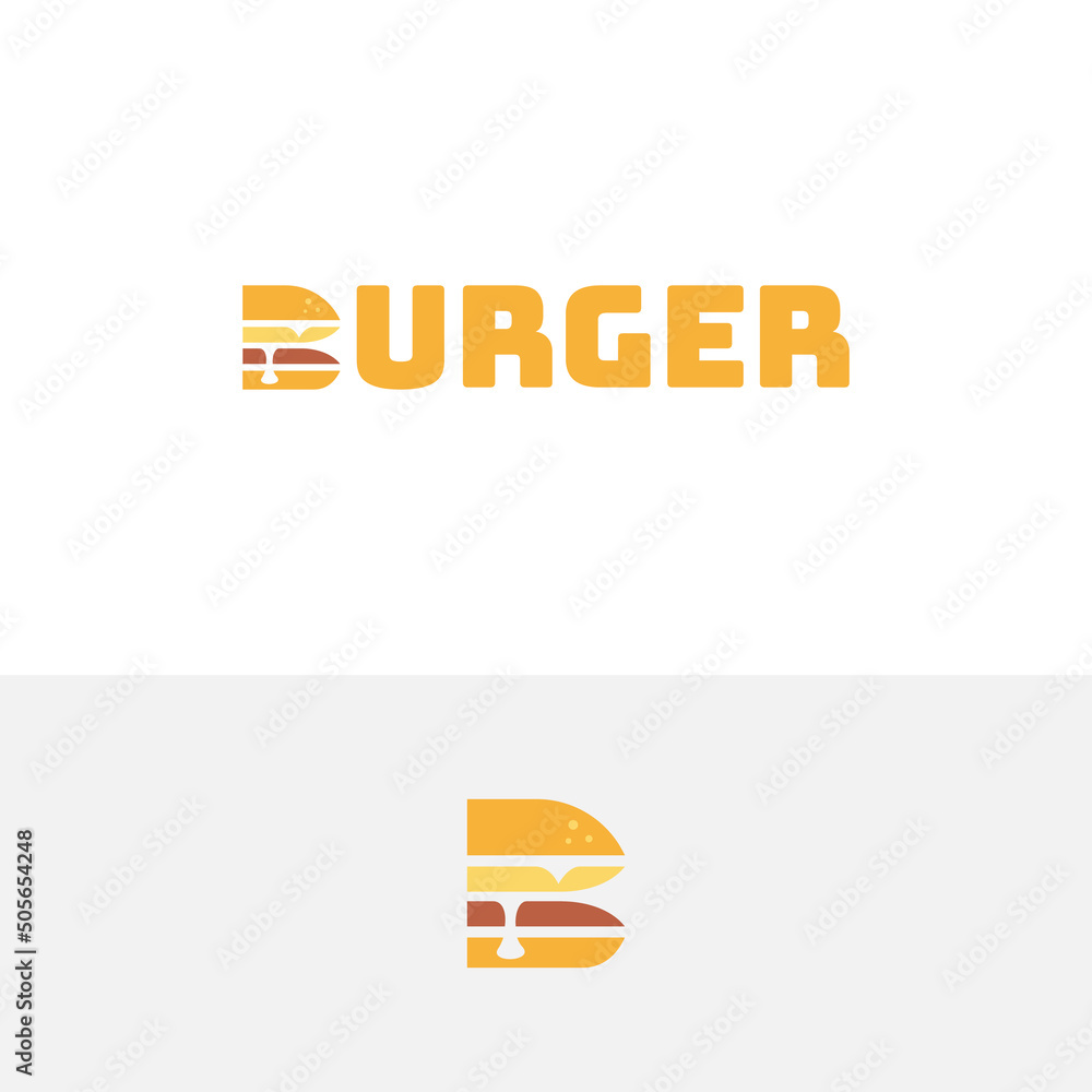 burger forming letter b, letter b burger logo design Stock Vector ...