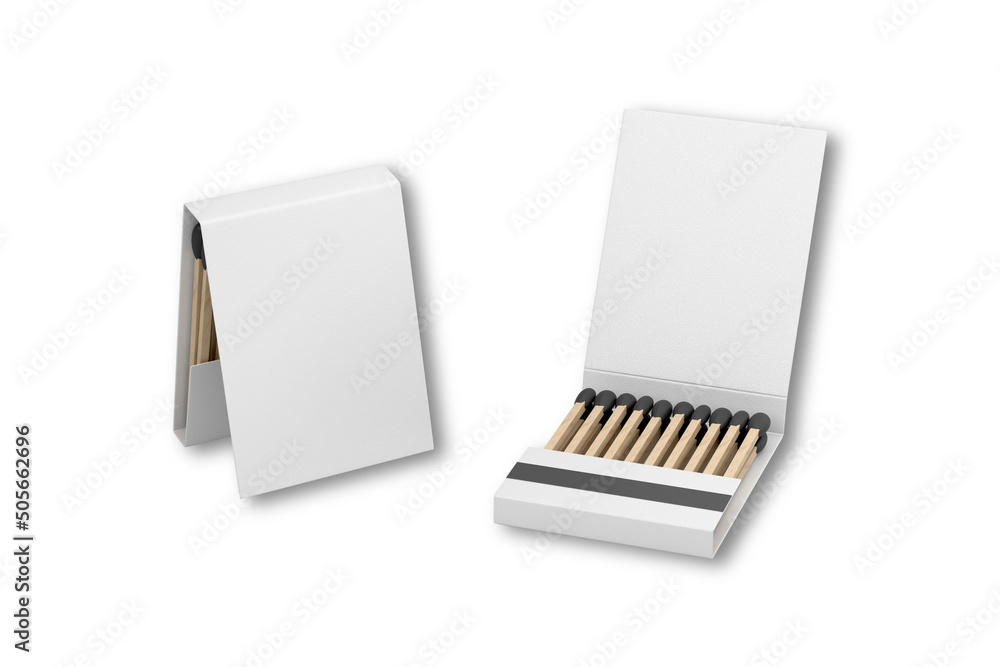 Blank white open and closed matchbook mockup template isolated on white ... Blank white open and closed matchbook mockup template isolated on white ...