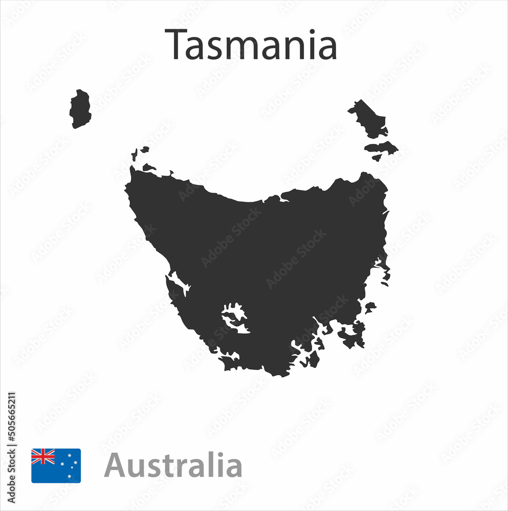 Map of Tasmania. Vector illustration. Stock Photo | Adobe Stock