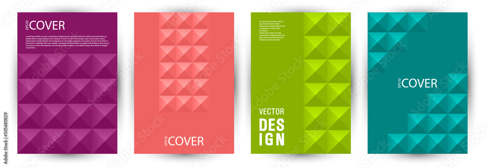 Annual report front page layout bundle graphic design. Memphis style ...