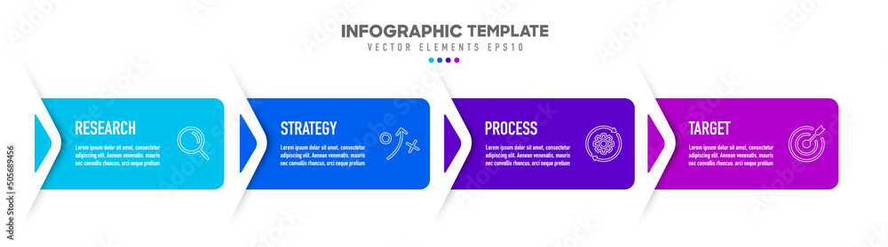 Timeline infographic design with 4 options or steps. Infographics for ...