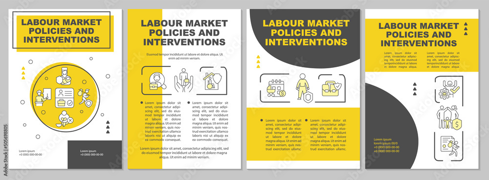 Labour market policies and interventions yellow brochure template ...