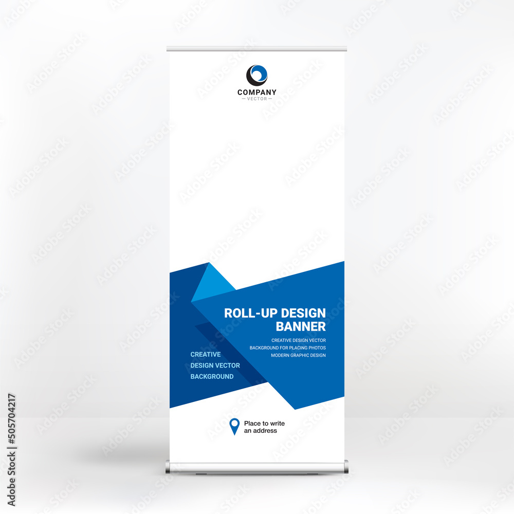 Roll-up banner design, geometric backgrounds for advertising, stand ...