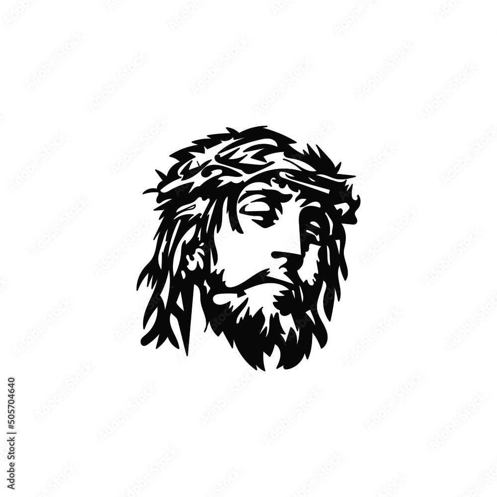 jesus christ face vector illustration Stock Vector | Adobe Stock