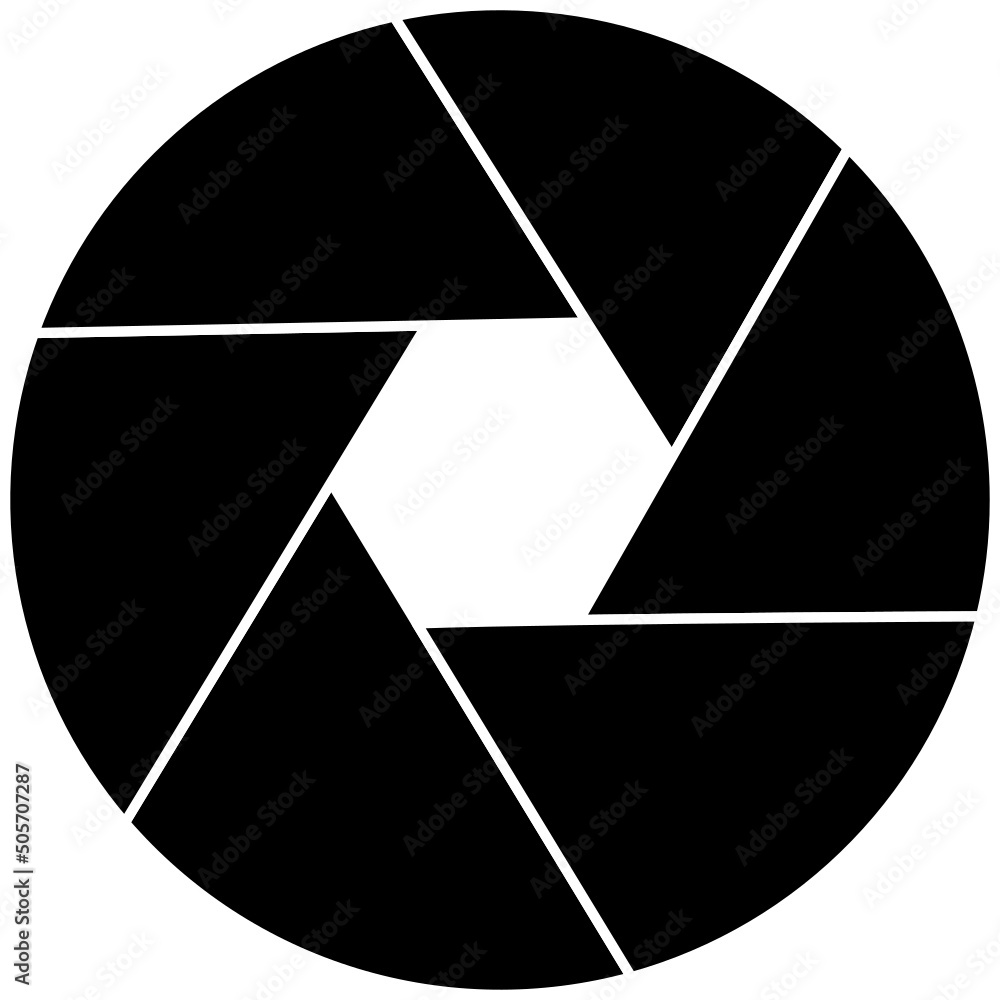 camera shutter aperture silhouette Stock Vector | Adobe Stock