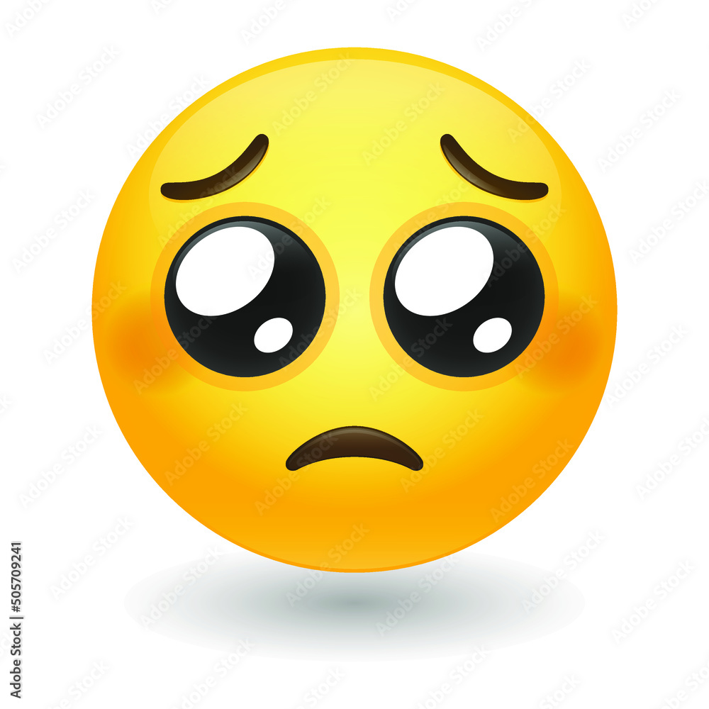 Pleading Emoji Icon Illustration Sign. Adoration Vector Symbol Emoticon ...