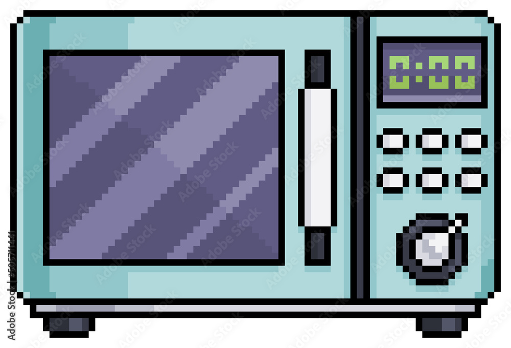 Pixel art microwave vector icon for 8bit game on white background Stock ...