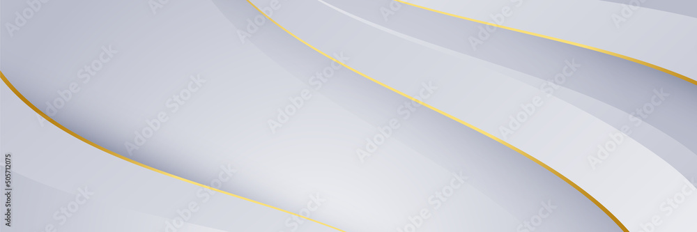 Luxury gold background banner vector. Abstract white and golden lines ...