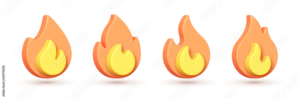 Fire 3D collection isolated vector. Fire 3d, great design for any ...