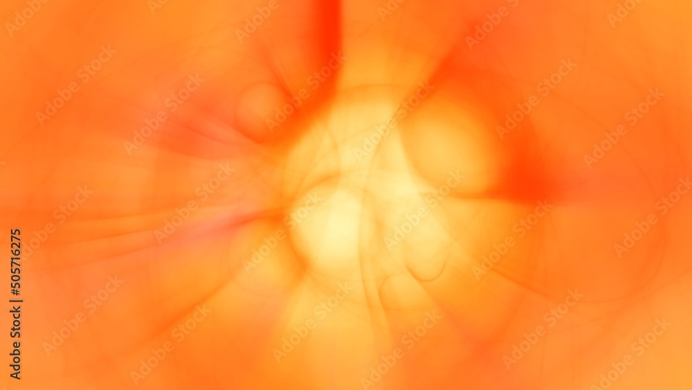 Abstract orange energy background with summer sun rays and lens flare ...