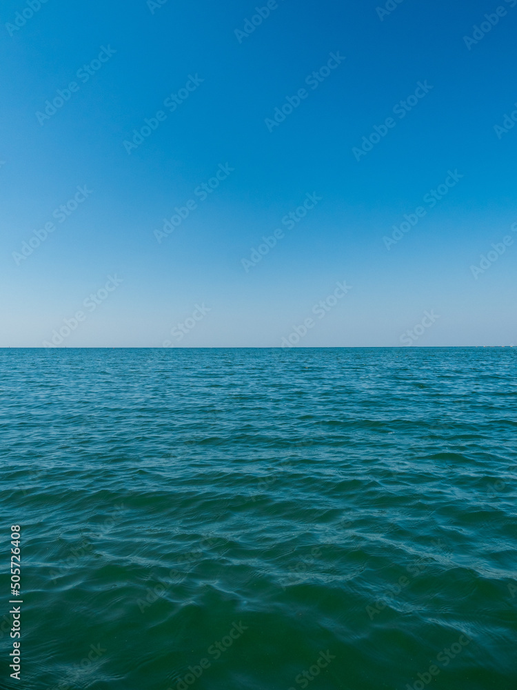 OLBlue sea blue background look calm landscape viewpoint for design postcard and calendar summer ...