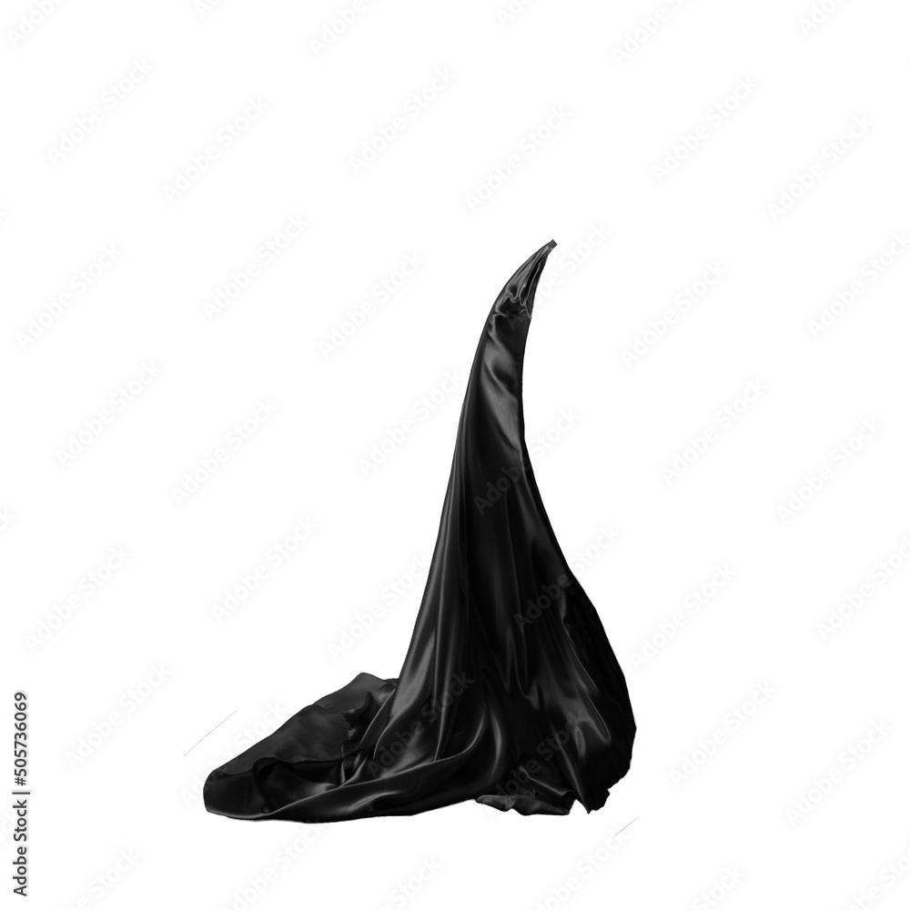 Flying black fabric dress Photo Overlays, flowing cloth, flying silk ...