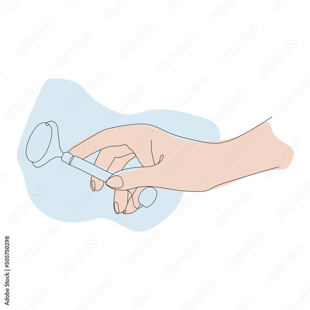 beautiful female hands holding gua sha massager isolated on white ...