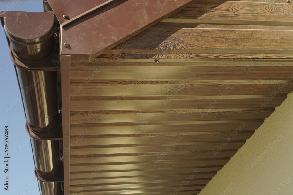 new roof gutter paneling facade Stock Photo | Adobe Stock
