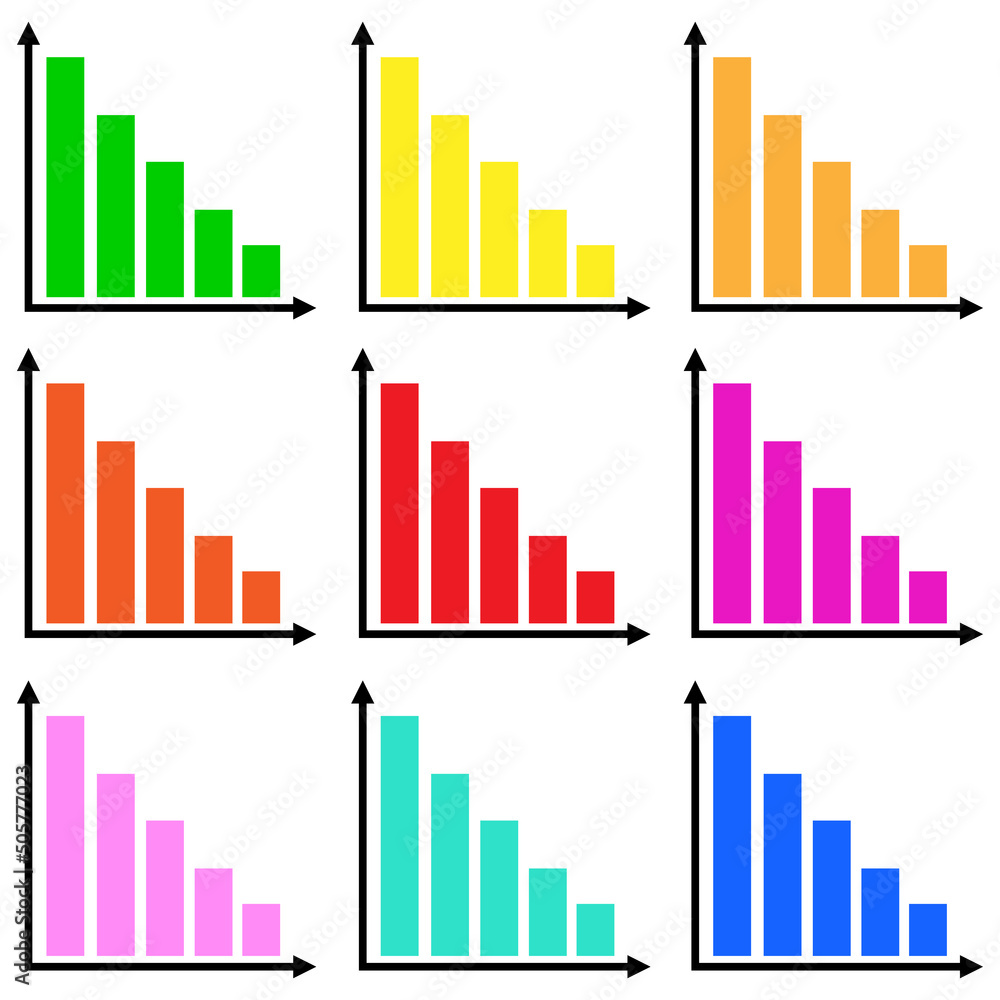 Simple colored collection of reduction related line icons. Thin line ...