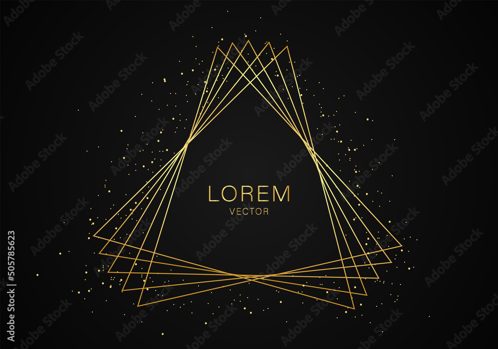 Luxury golden light frame isolated on black transparent background ...