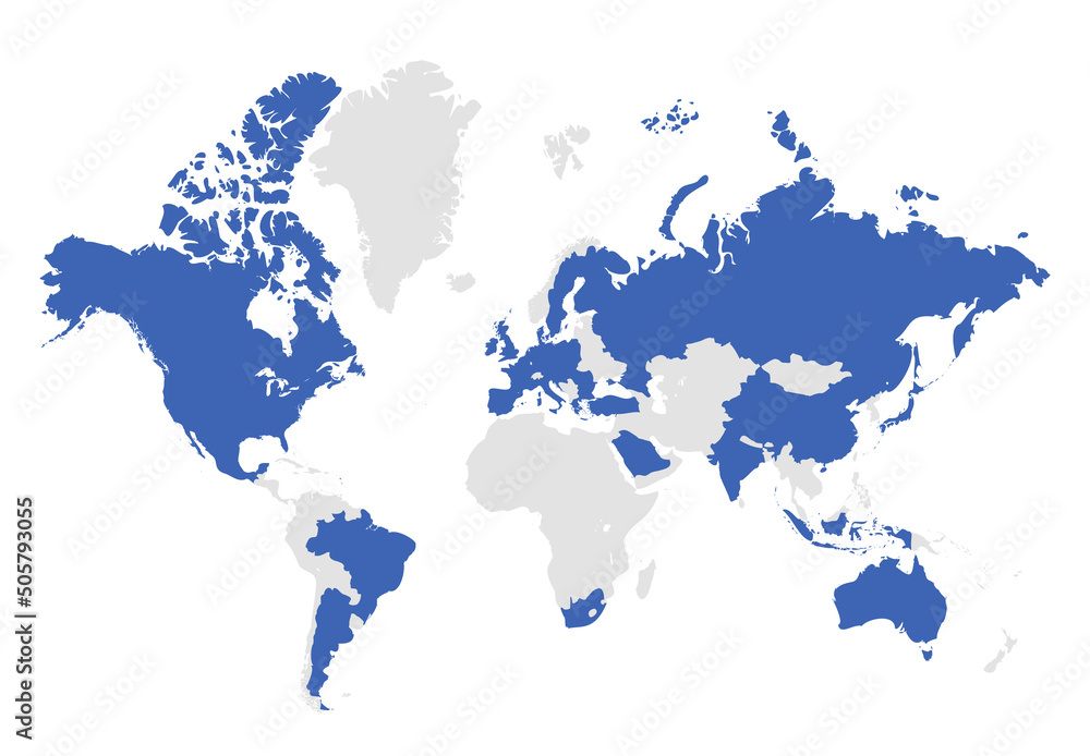 G20 world map countries infographic. Saudi Arabia Turkey Brazil ...