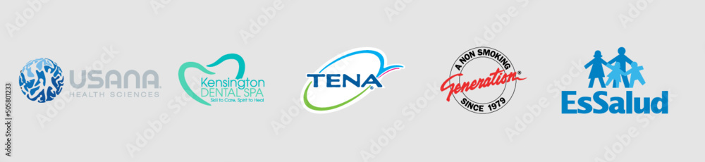 Tena Logo, Kensington Dental Spa Logo, EsSalud Logo, USANA Health ...