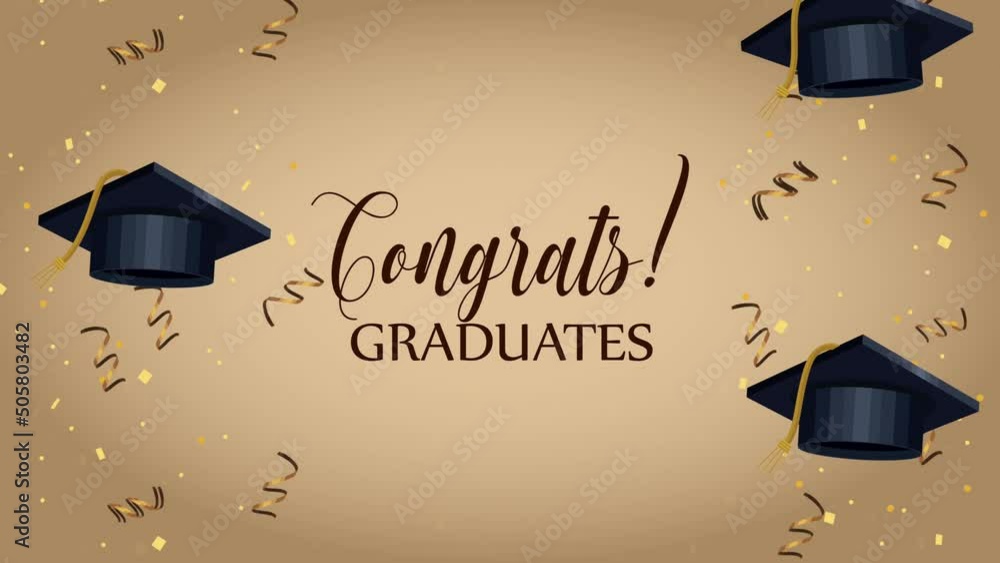 congrats graduates celebration invitation animation Stock Video | Adobe ...