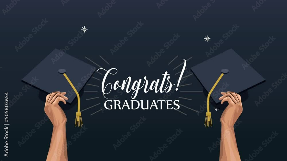 congrats graduates celebration invitation animation Stock Video | Adobe ...