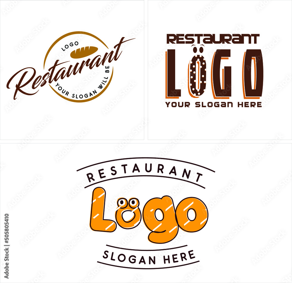 Vector illustration of foods logo template with lettering logo ...