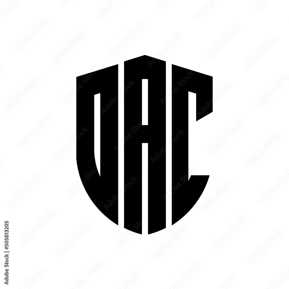 OAC letter logo design. OAC modern letter logo with black background ...