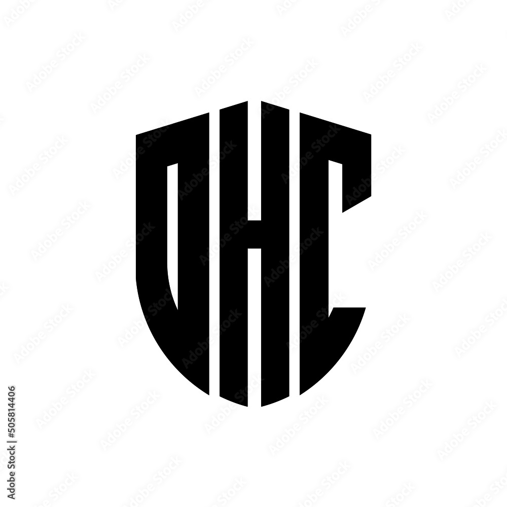 OHC letter logo design. OHC modern letter logo with black background ...
