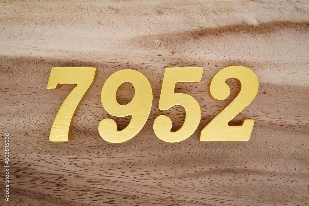Number 7952 is made of 1 cm thick teak, painted gold on top of real ...
