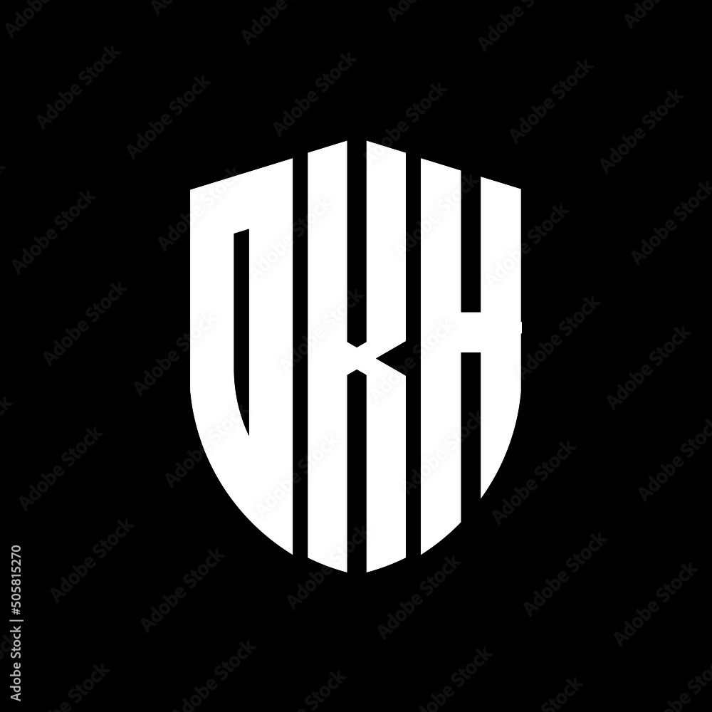 OKH letter logo design. OKH modern letter logo with black background ...
