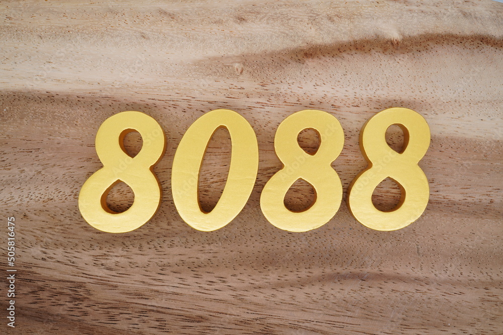 Number 8088 is made of 1 cm thick teak, painted gold on top of real ...