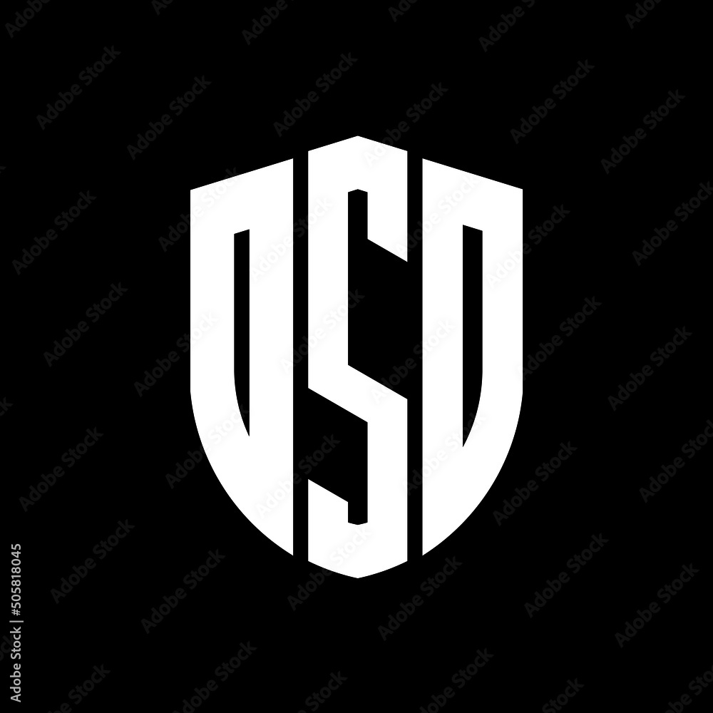 OSD letter logo design. OSD modern letter logo with black background ...