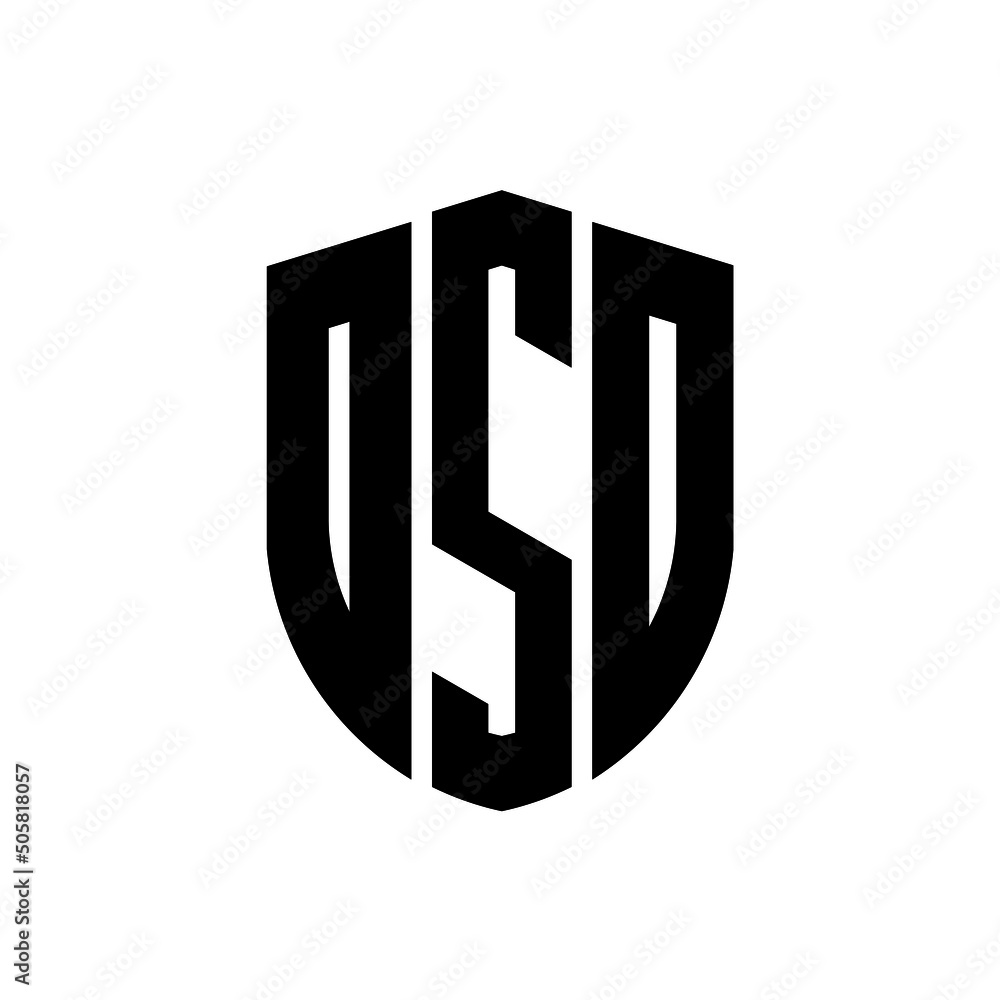 OSD letter logo design. OSD modern letter logo with black background ...