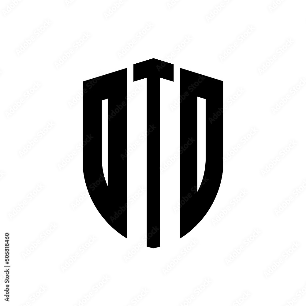 OTD letter logo design. OTD modern letter logo with black background ...