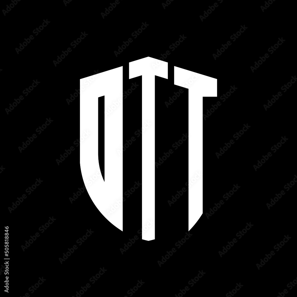OTT letter logo design. OTT modern letter logo with black background. OTT creative letter logo ...