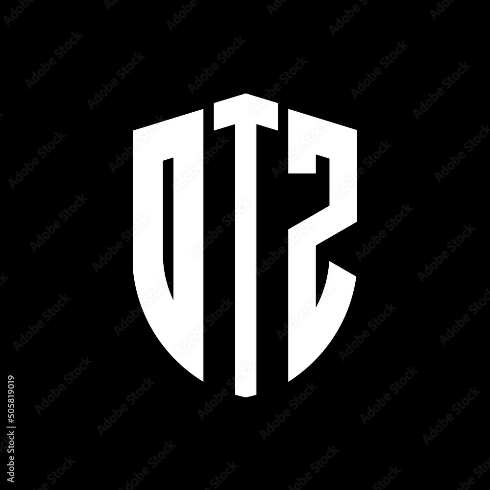 OTZ letter logo design. OTZ modern letter logo with black background ...