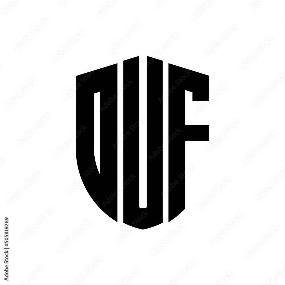OUF letter logo design. OUF modern letter logo with black background ...