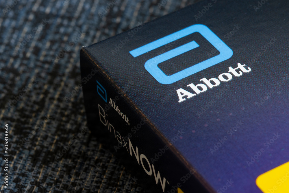 Sunnyvale, CA, USA - Apr 26, 2022: Closeup of the Abbott logo on an ...