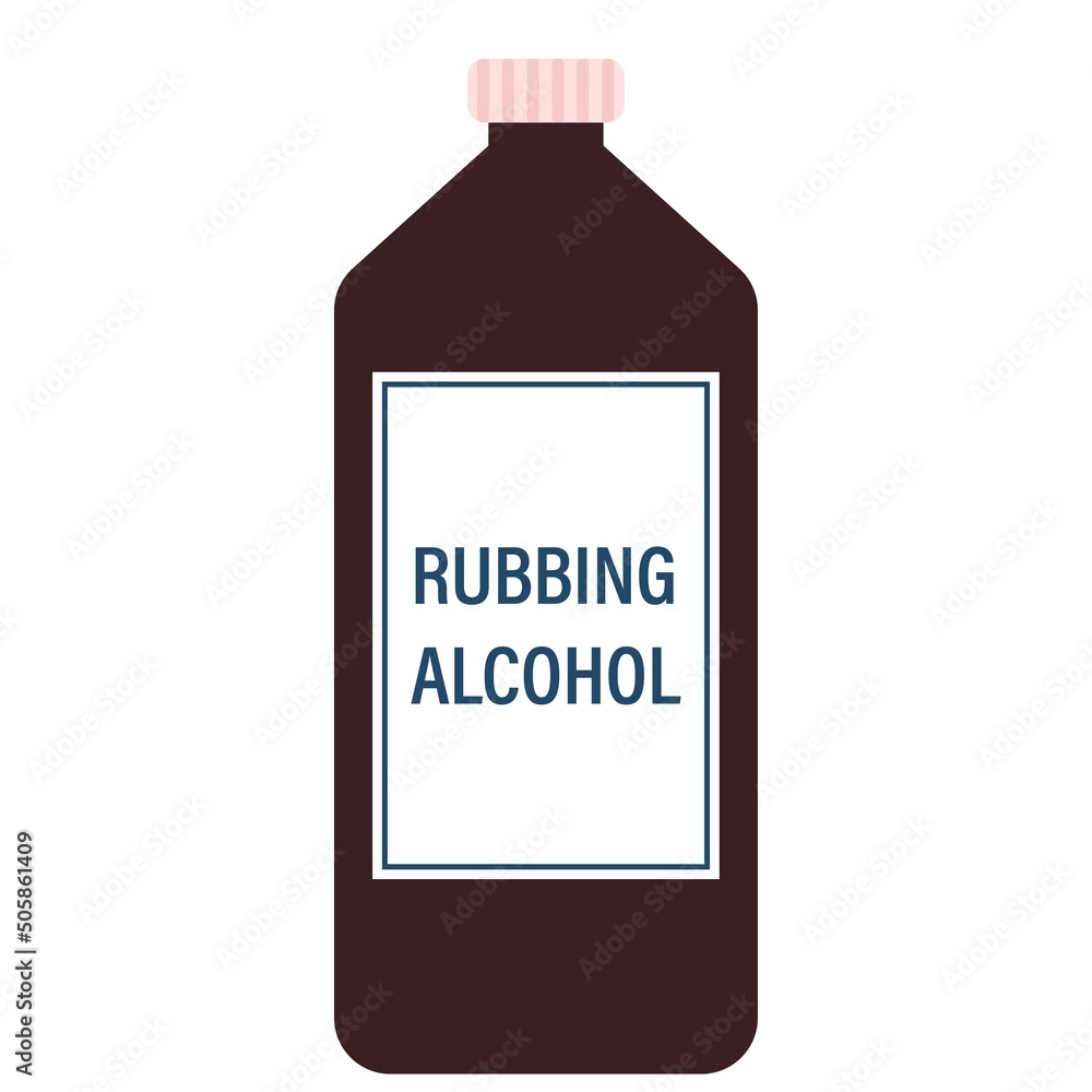 Rubbing alcohol solution in a dark plastic bottle cartoon vector ...